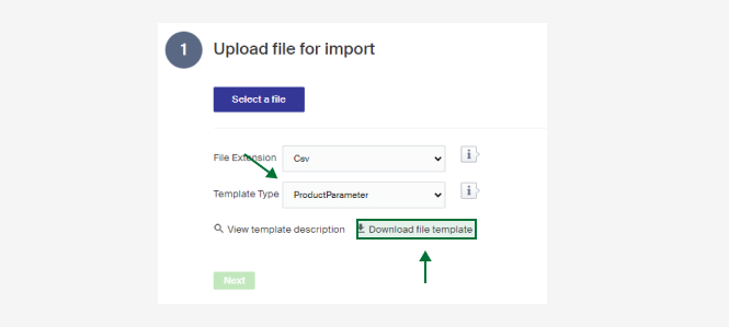Apply / update product parameter values via the import tool