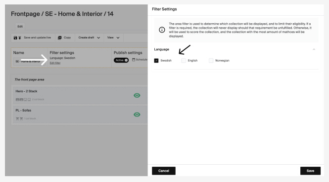 Creating language specific CMS content